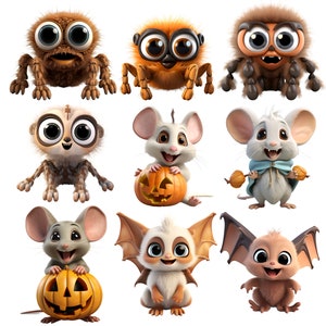 90 Cute Halloween Animals PNG Clipart - Halloween Bundle Cut Files ...