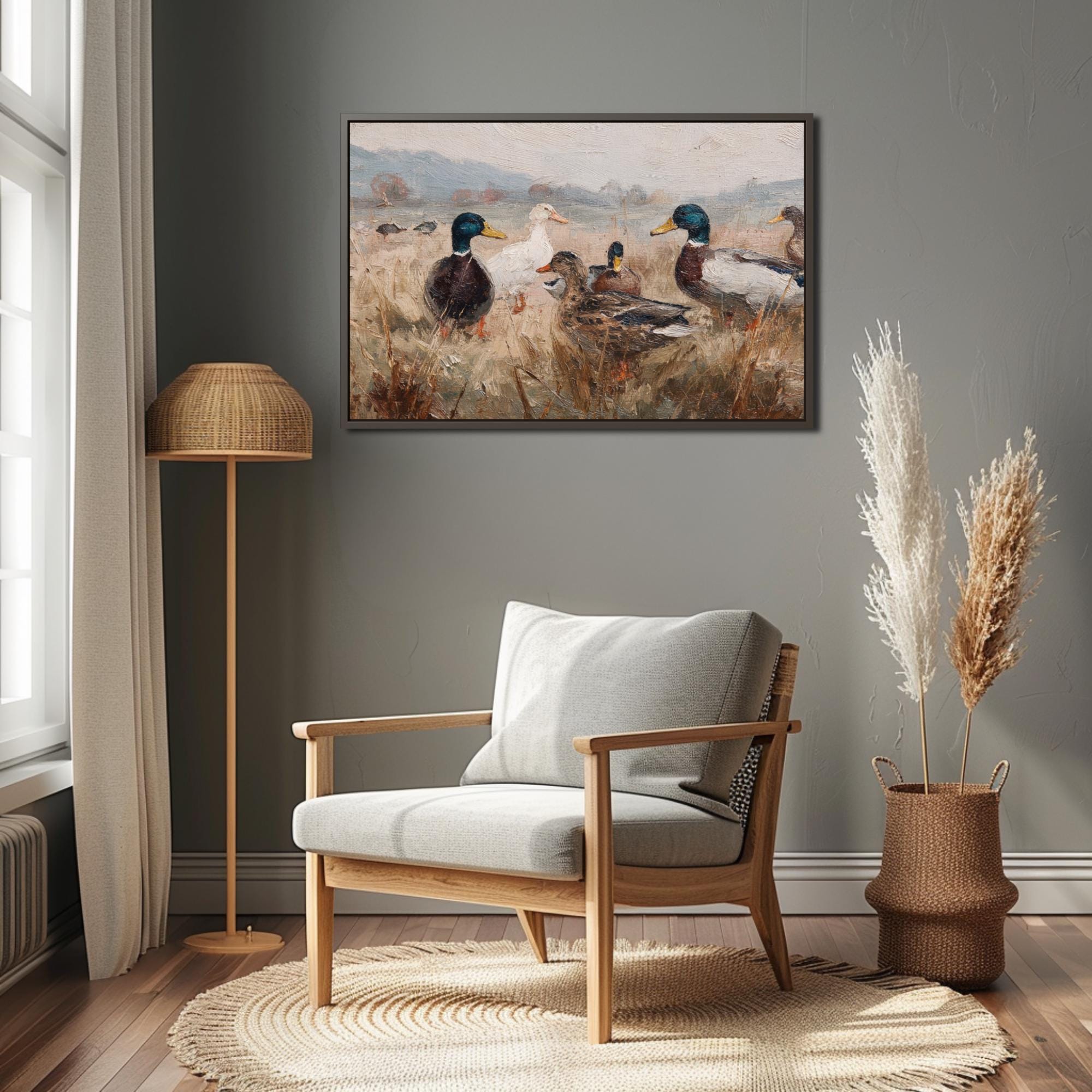 Vintage Mallard Duck Painting | Rustic Countryside Wild Duck Wall Art ...