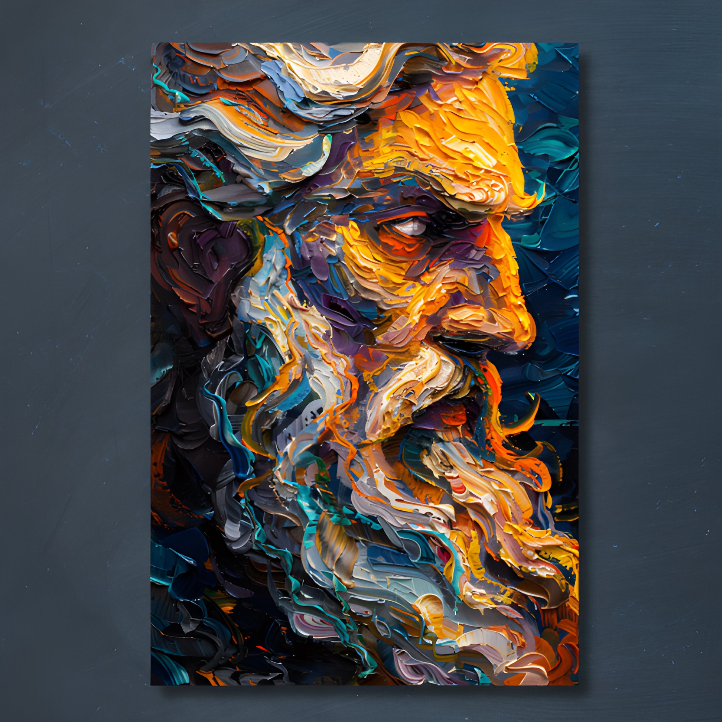 Zeus Canvas Painting Wall Art, Zeus Abstract Art, Zeus Portrait, Greek ...