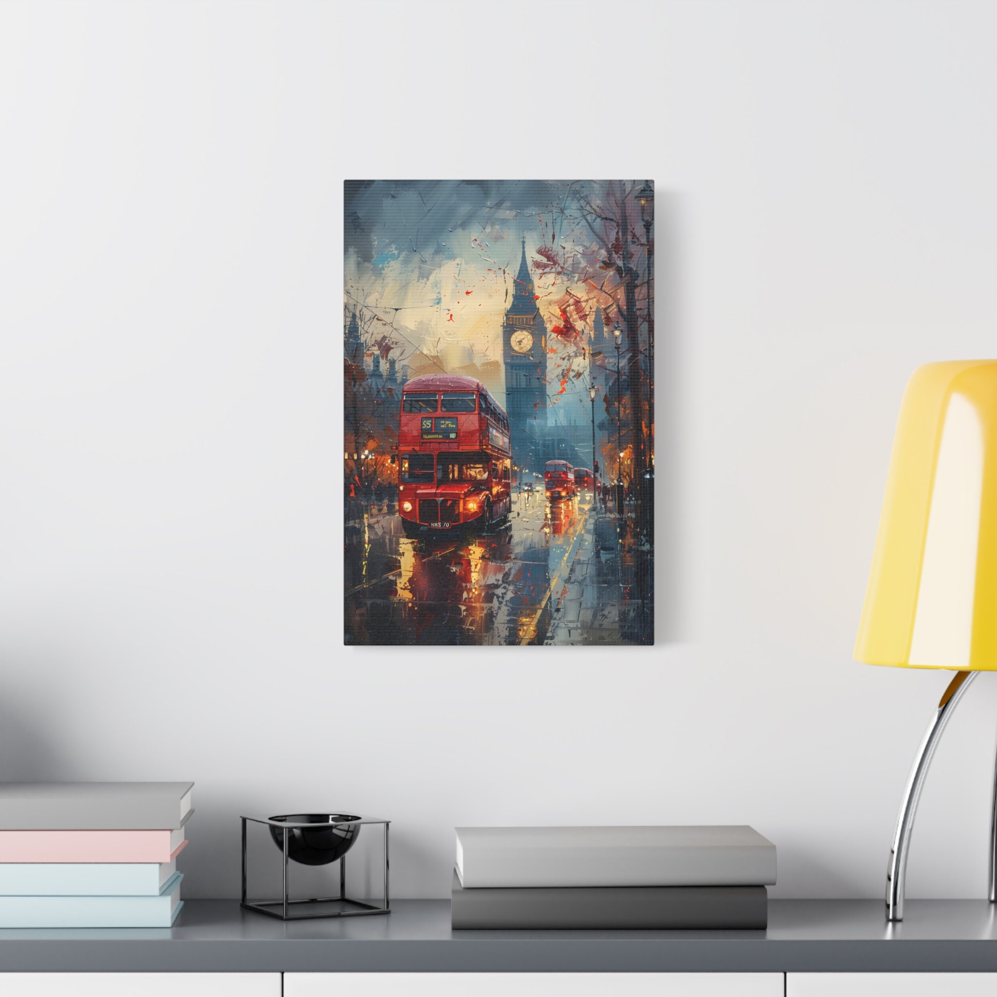 London Watercolor Painting Canvas, London Canvas Print, London Artwork ...