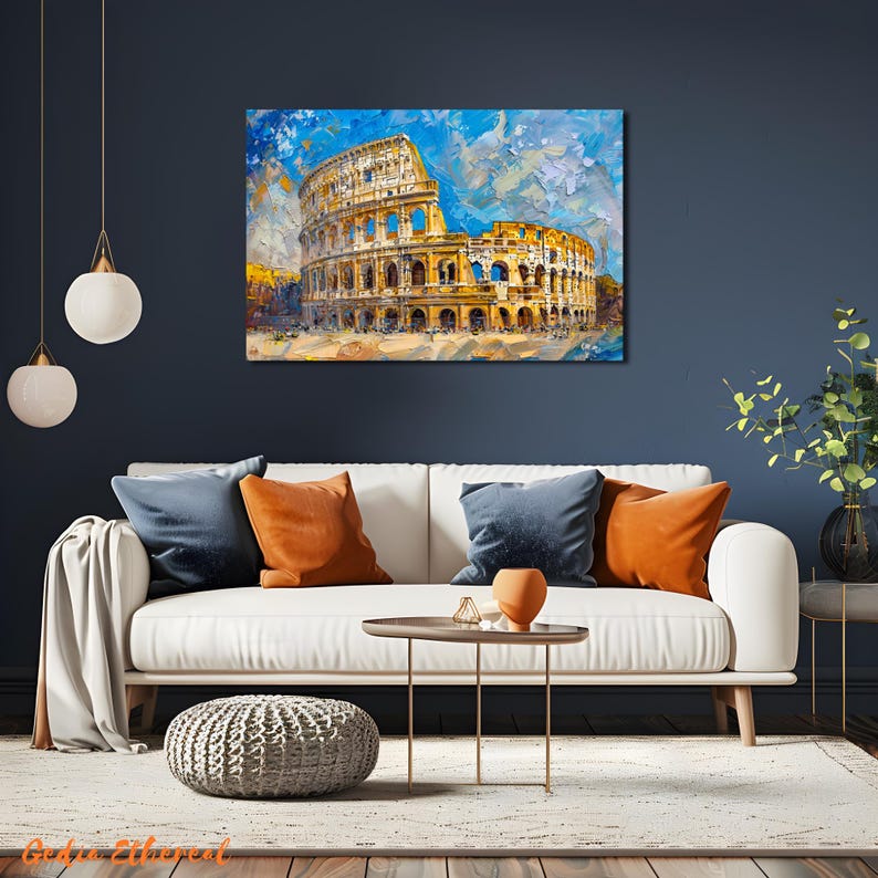 Colosseum Painting Wall Art, Colosseum Canvas Print, Rome Wall Art ...
