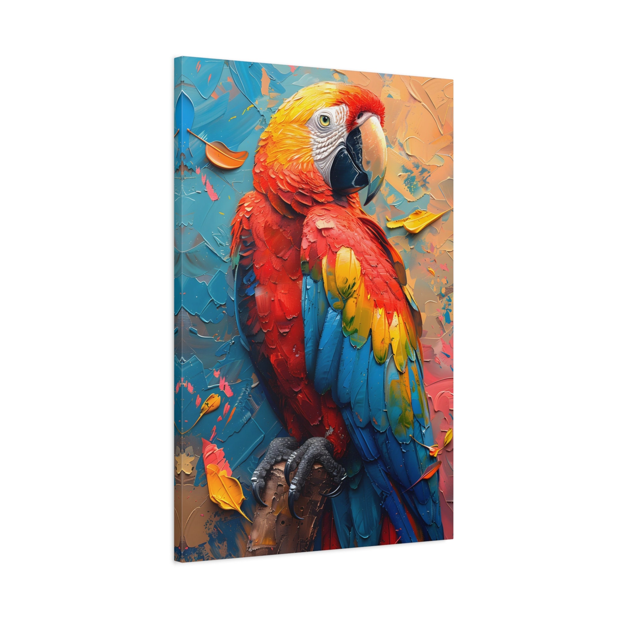 Scarlet Macaw Wall Art, Macaw Artwork, Parrot Oil Painting, Macaw ...