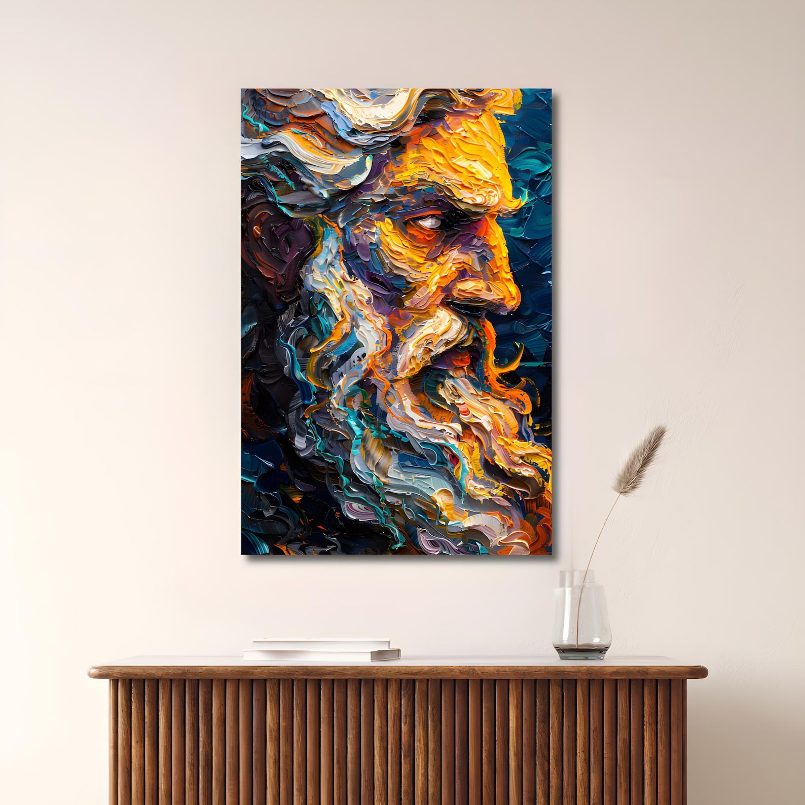 Zeus Canvas Painting Wall Art, Zeus Abstract Art, Zeus Portrait, Greek ...
