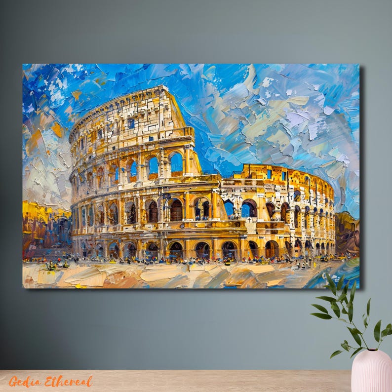 Colosseum Painting Wall Art, Colosseum Canvas Print, Rome Wall Art ...
