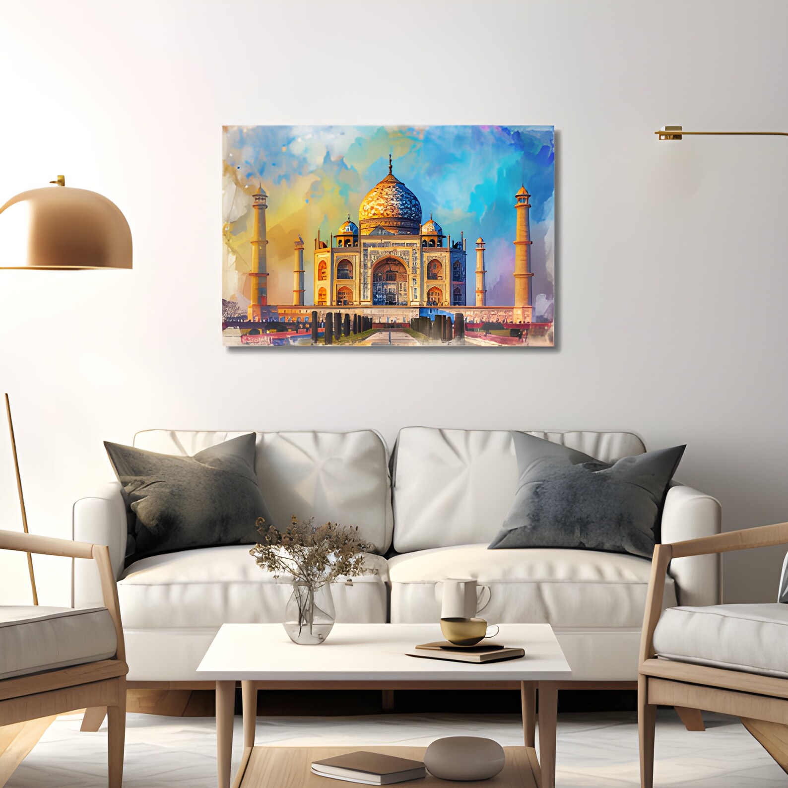 Taj Mahal Watercolor Painting, Taj Mahal Art Work, Taj Mahal India, Taj ...