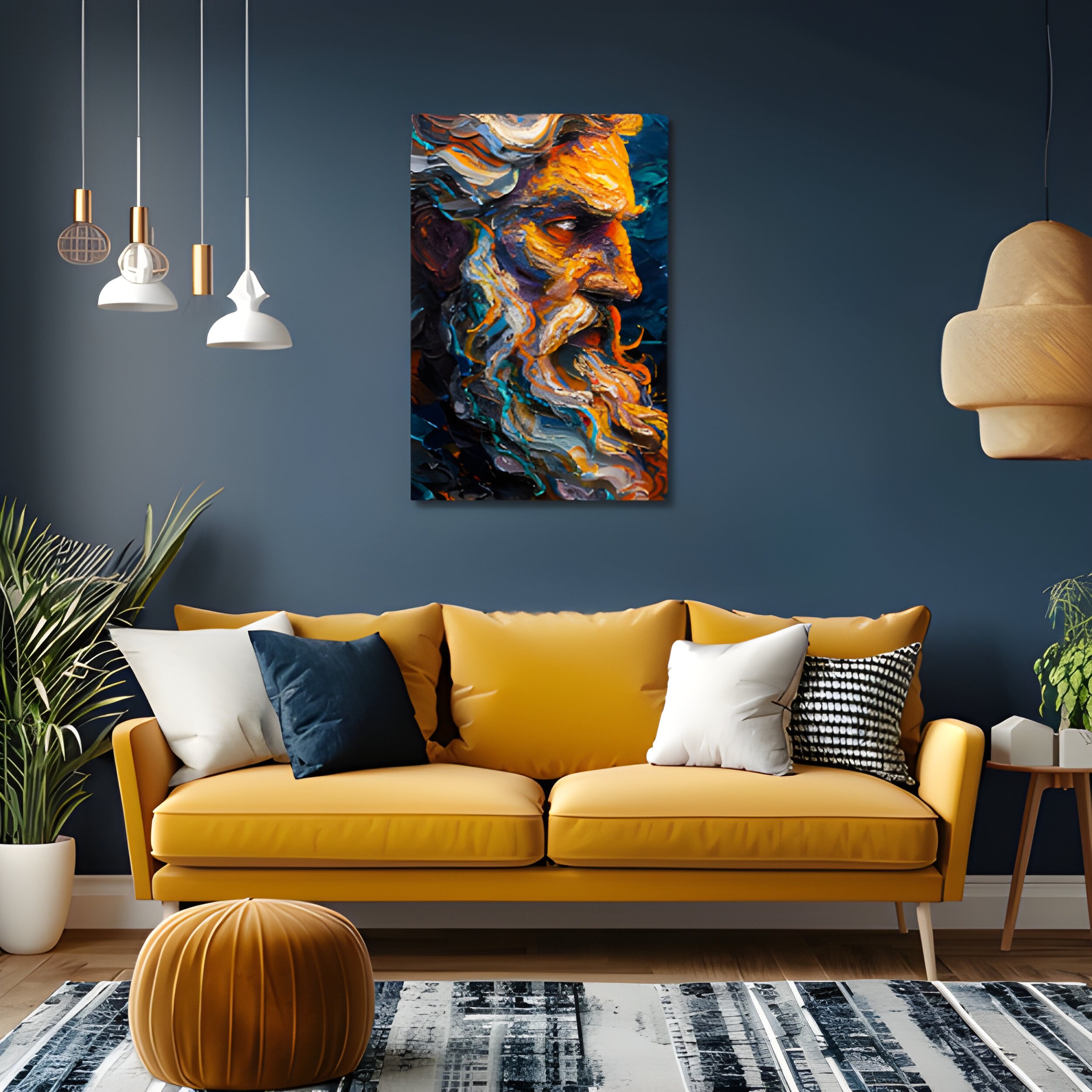 Zeus Canvas Painting Wall Art, Zeus Abstract Art, Zeus Portrait, Greek ...