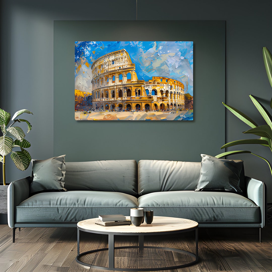 Colosseum Oil Painting Wall Art, Colosseum Canvas Print, Rome Wall Art ...