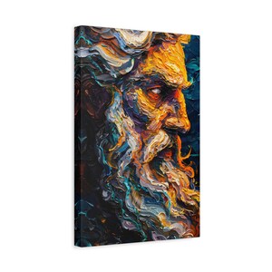 Zeus Canvas Painting Wall Art, Zeus Abstract Art, Zeus Portrait, Greek ...