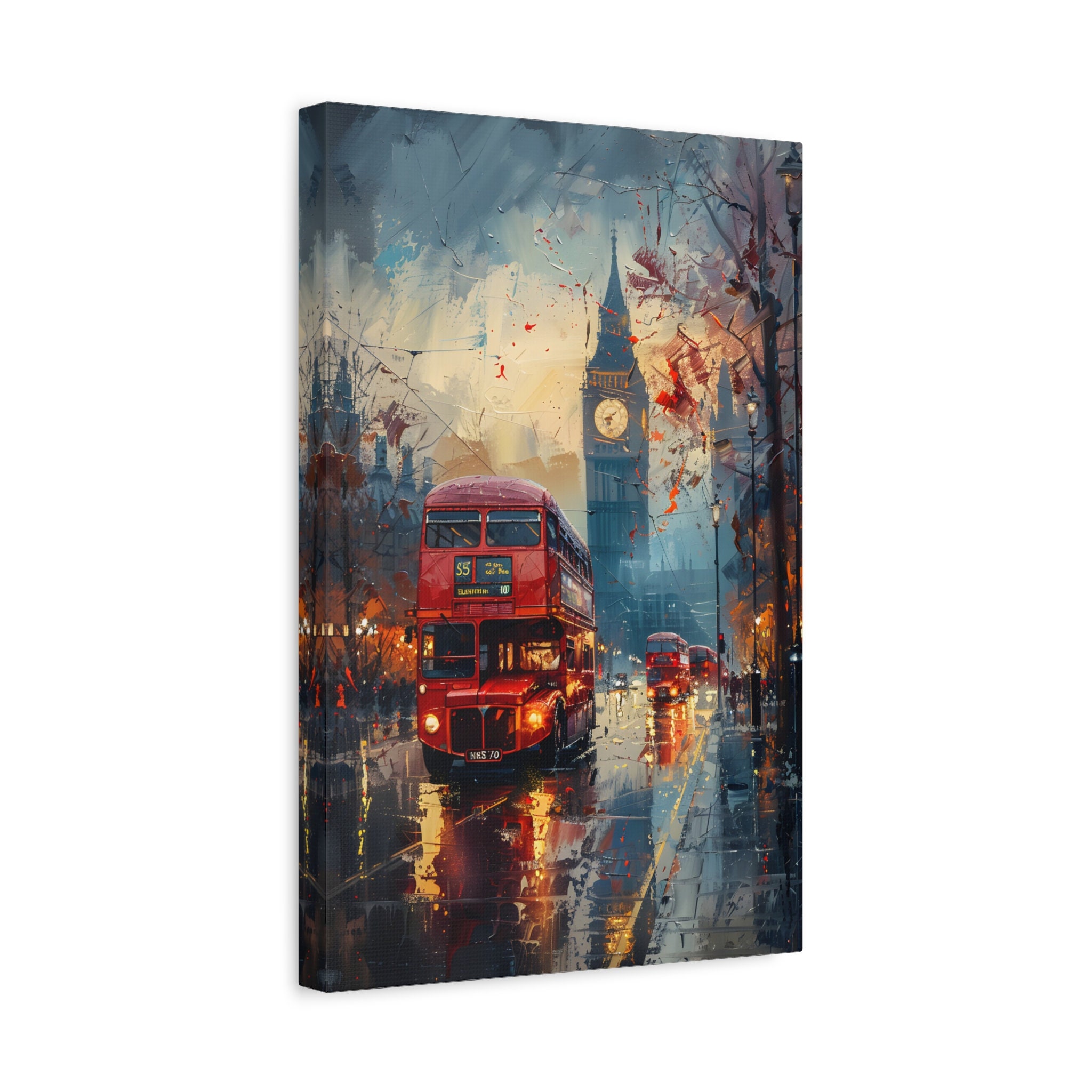 London Watercolor Painting Canvas, London Canvas Print, London Artwork ...