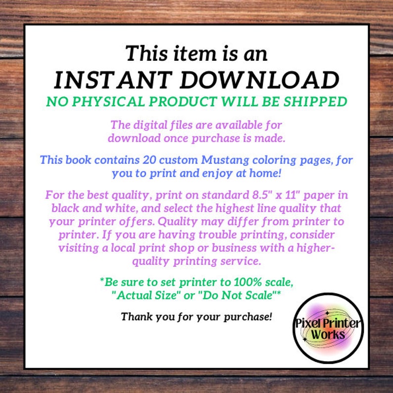 Mustang Car Coloring Book: 20 Pages (digital Download) - Etsy
