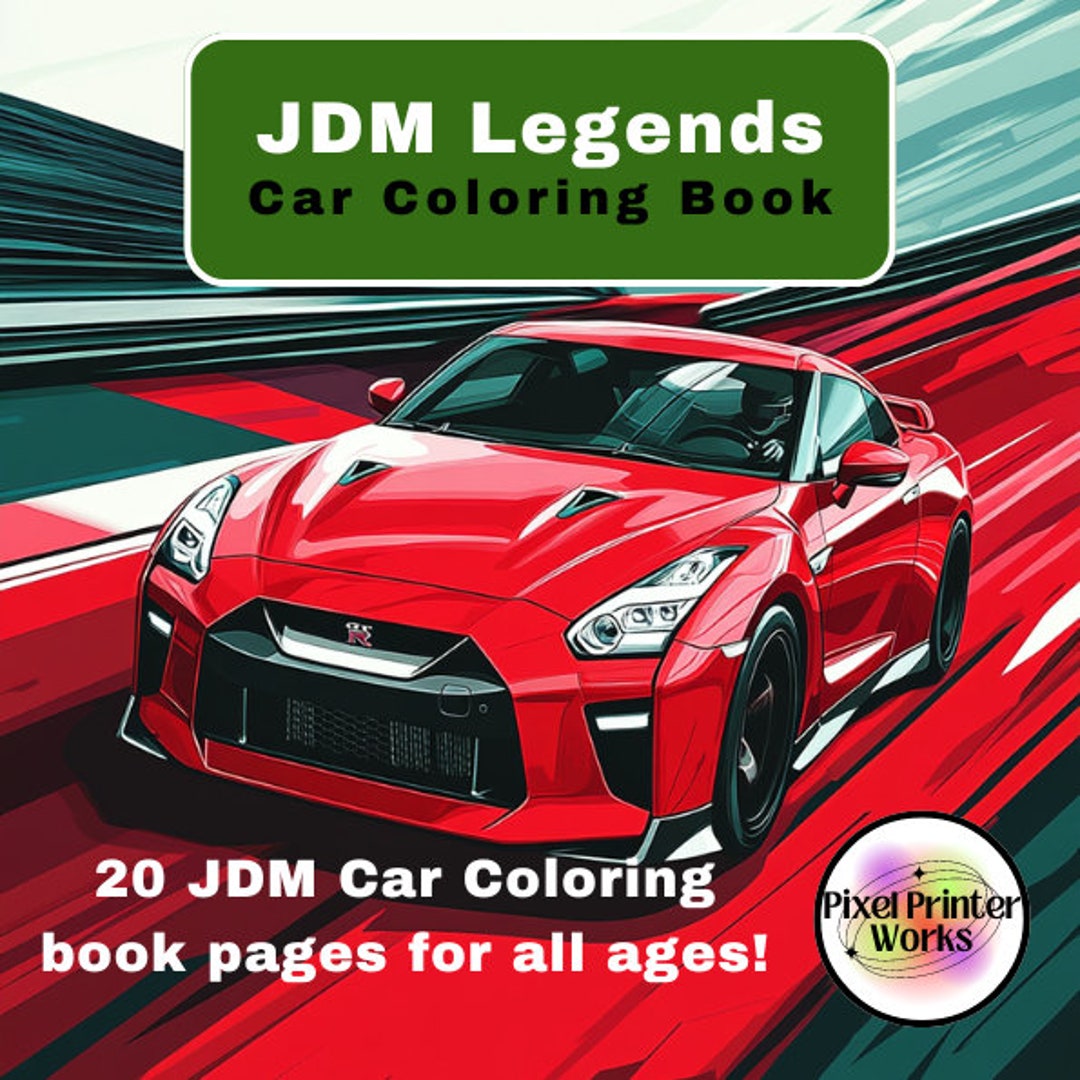 JDM Legends Car Coloring Book: 20 Pages (digital Download) - Etsy