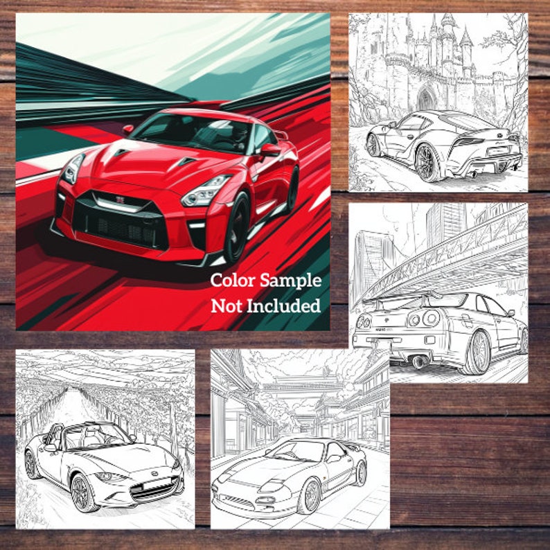 JDM Legends Car Coloring Book: 20 Pages (digital Download) - Etsy