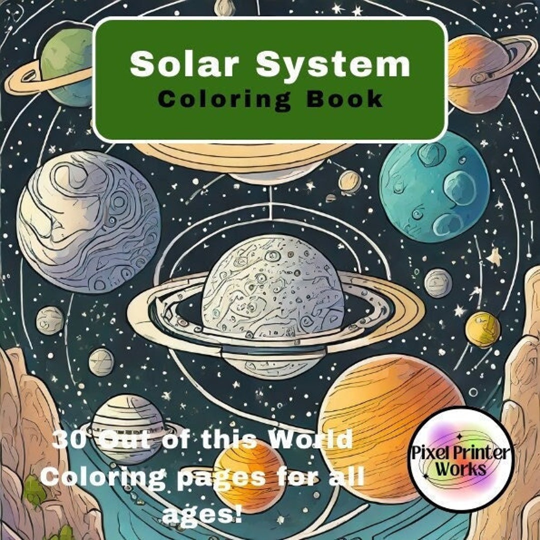 Solar System Coloring Book | 30 Pages | Adults, Kids, Coloring Book ...