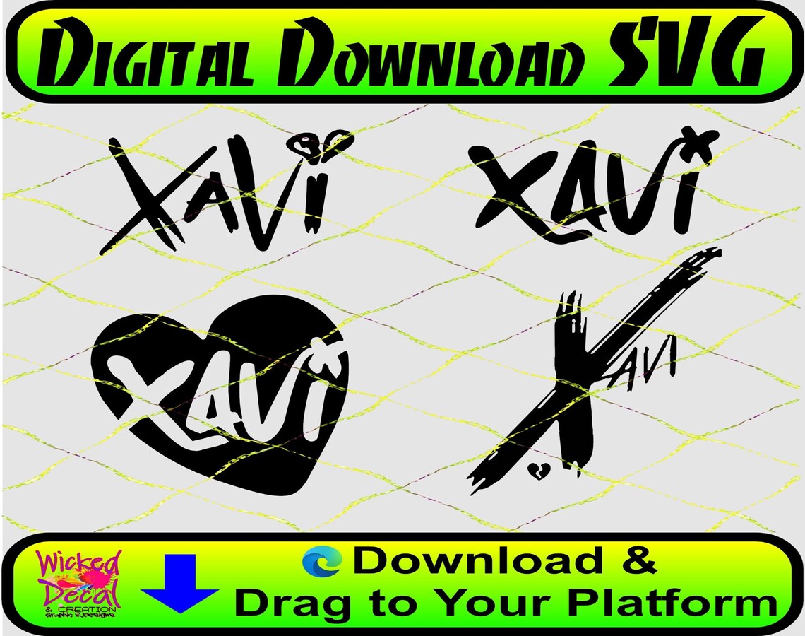 4 Xavi Digital Download Vectorize SVG File - Etsy