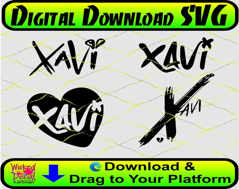 4 Xavi Digital Download Vectorize SVG File - Etsy