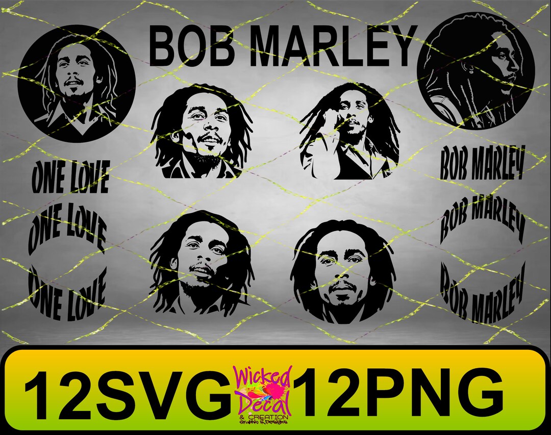 Bob Marley One Love SVG PNG Digital Files 300.pdi - Etsy