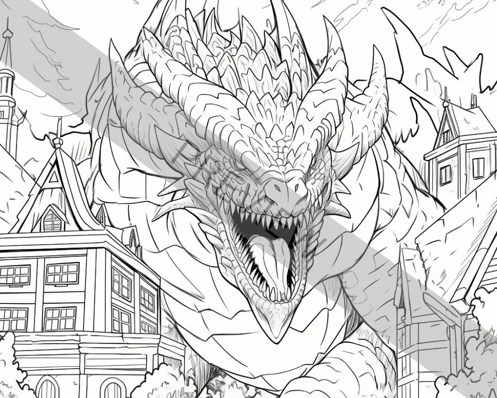 Coloring Book Dragons Anime Coloring Book Fierce Dragons Coloring Pages ...