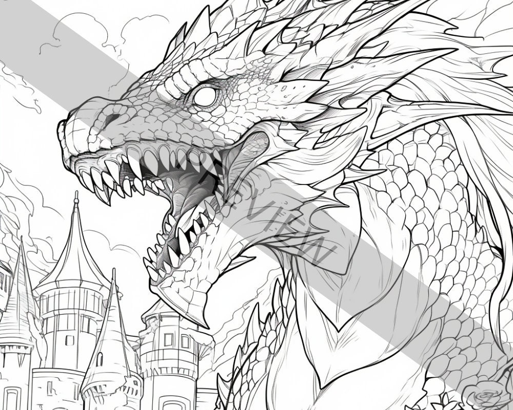 Coloring Book Dragons Anime Coloring Book Fierce Dragons Coloring Pages ...