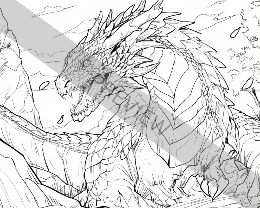 Coloring Book Dragons Anime Coloring Book Fierce Dragons Coloring Pages ...