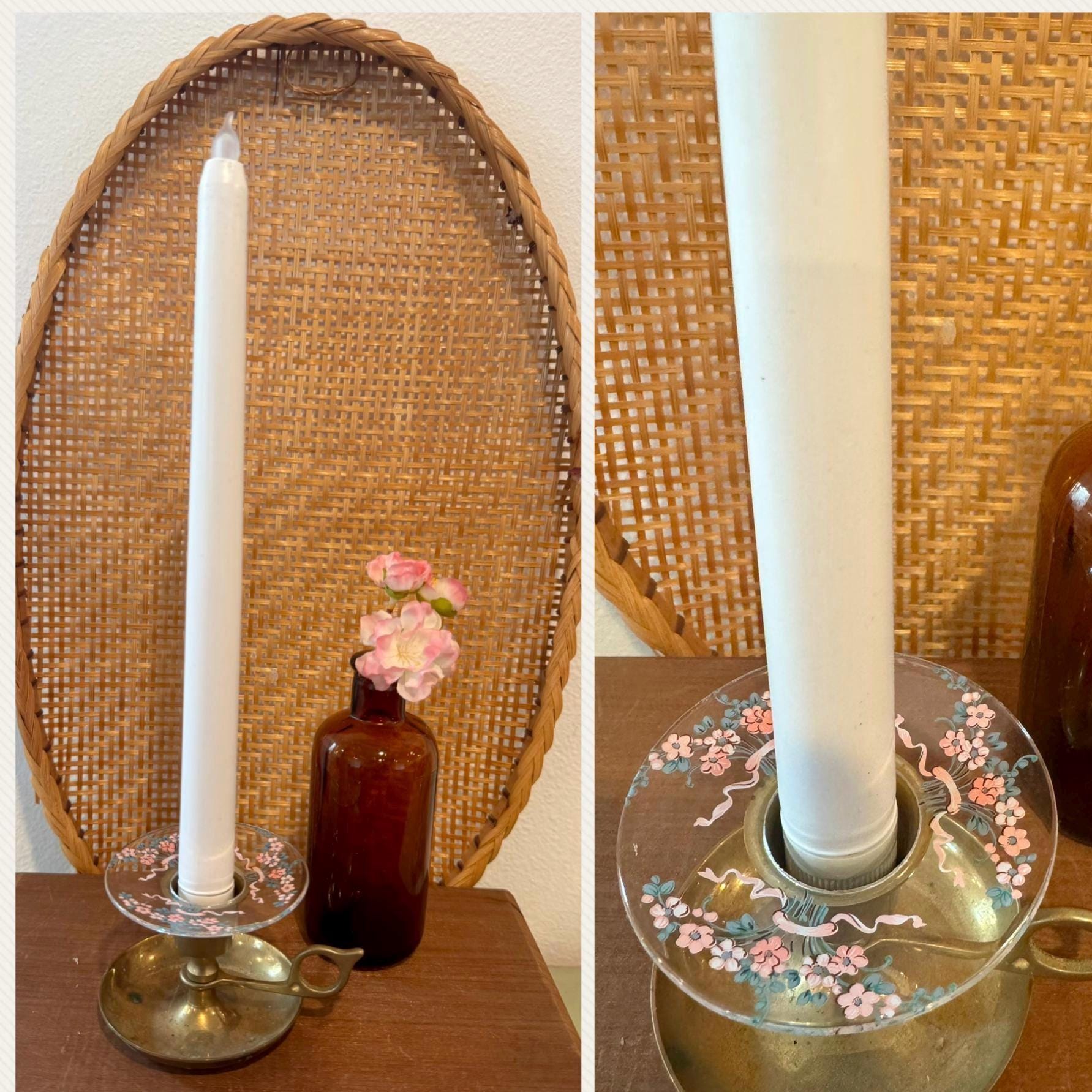 Taper Candle Skirt Glass Wax Catcher 5 to Choose - Etsy