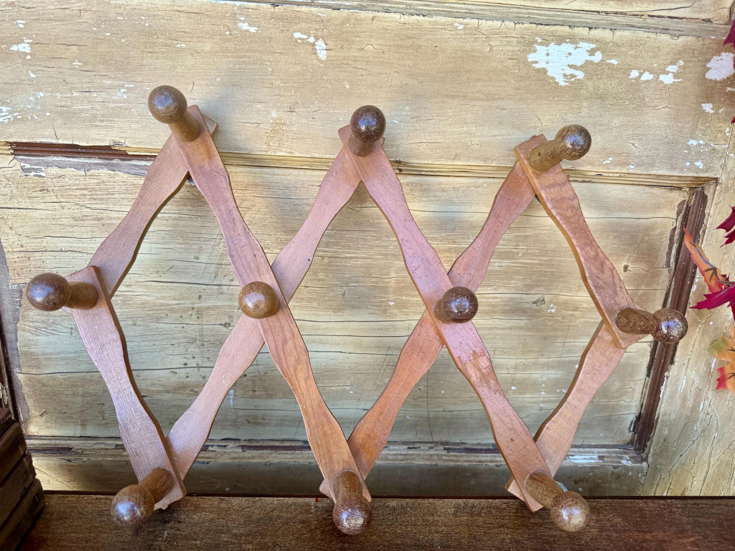 10 Peg Wooden Accordion Rack - Etsy