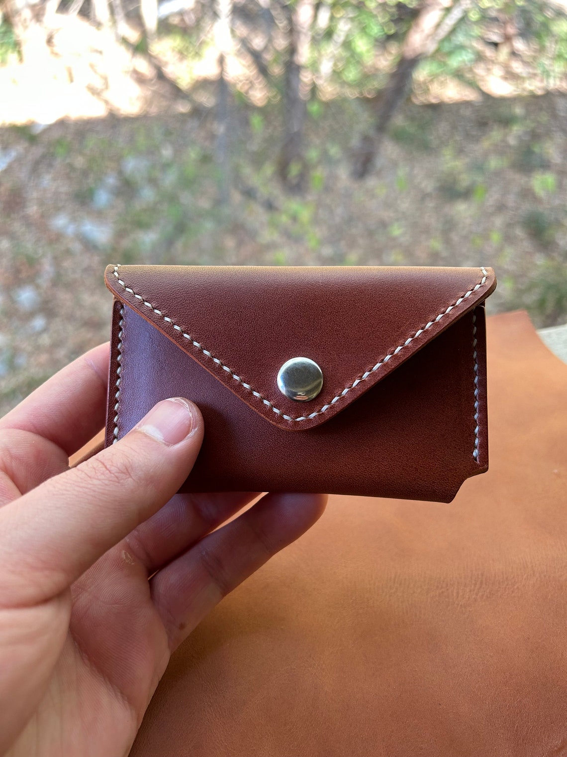 Leather Envelope Wallet - Etsy