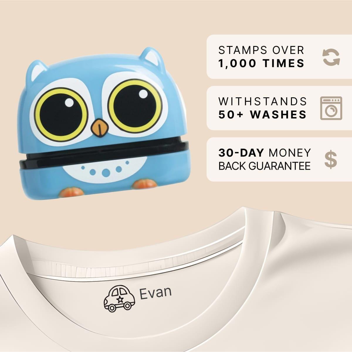 Premium Animal Personalized Name Stamps - Kids Clothing Custom Name ...