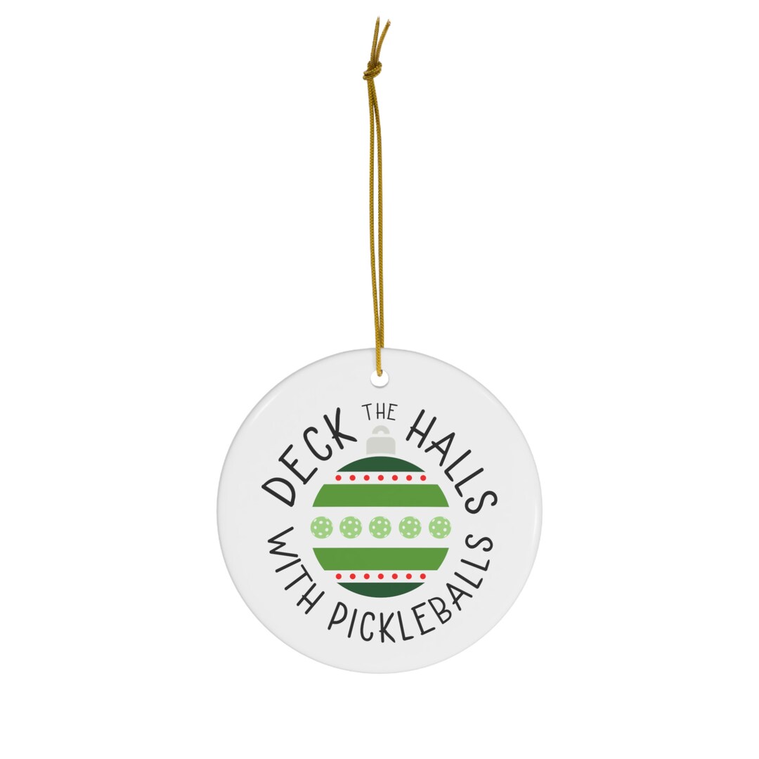 Pickleball Pickle Ball Ceramic Christmas Tree Circle Ornament - Etsy