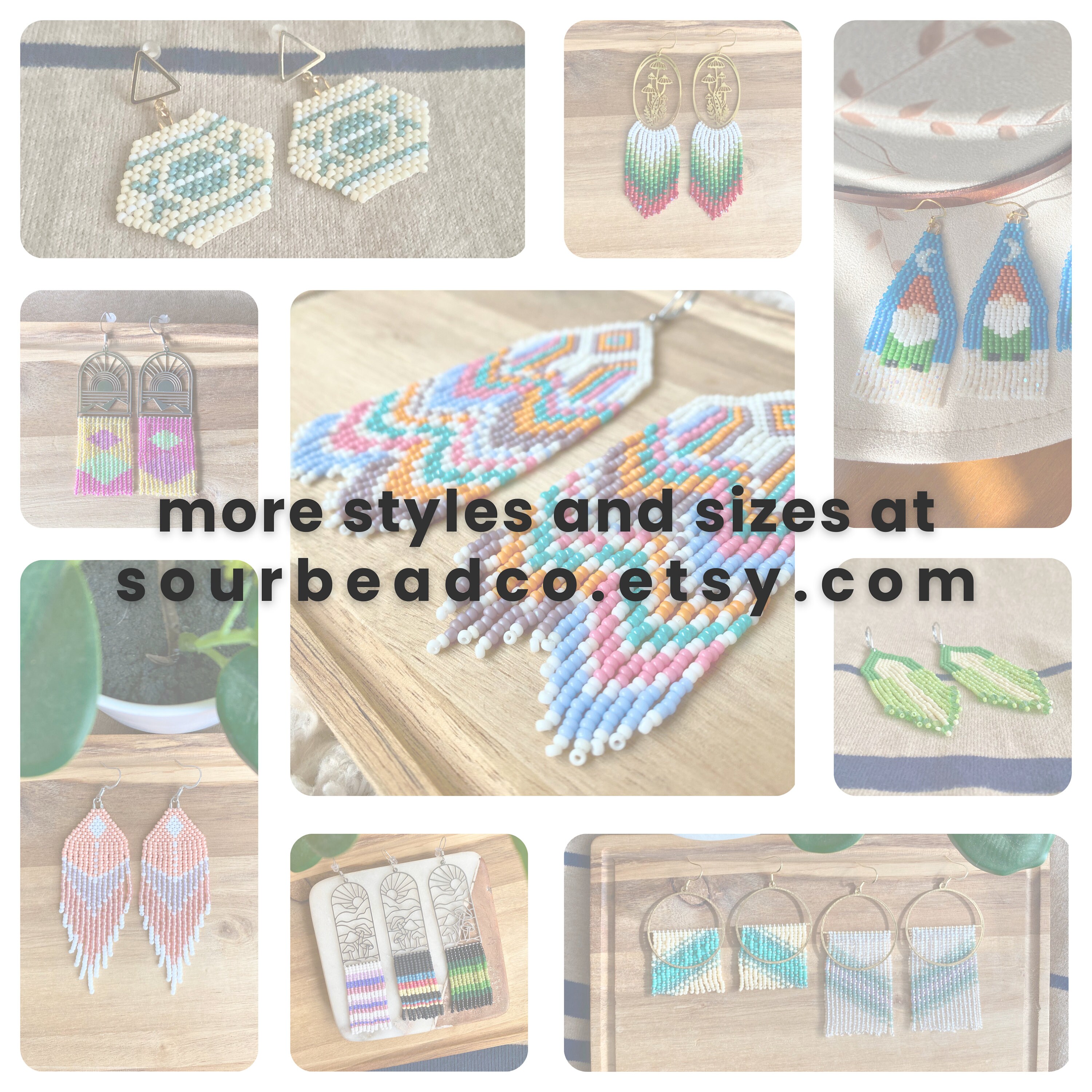 MATTE BLACK TASSELS Handmade Beaded Earrings Peyote Stitch Custom ...