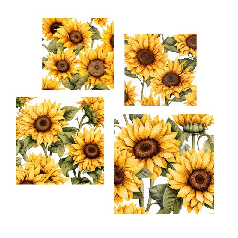 20 PNG Sunflowers Set, Digital Print, Digital Download, Sunflower Art ...