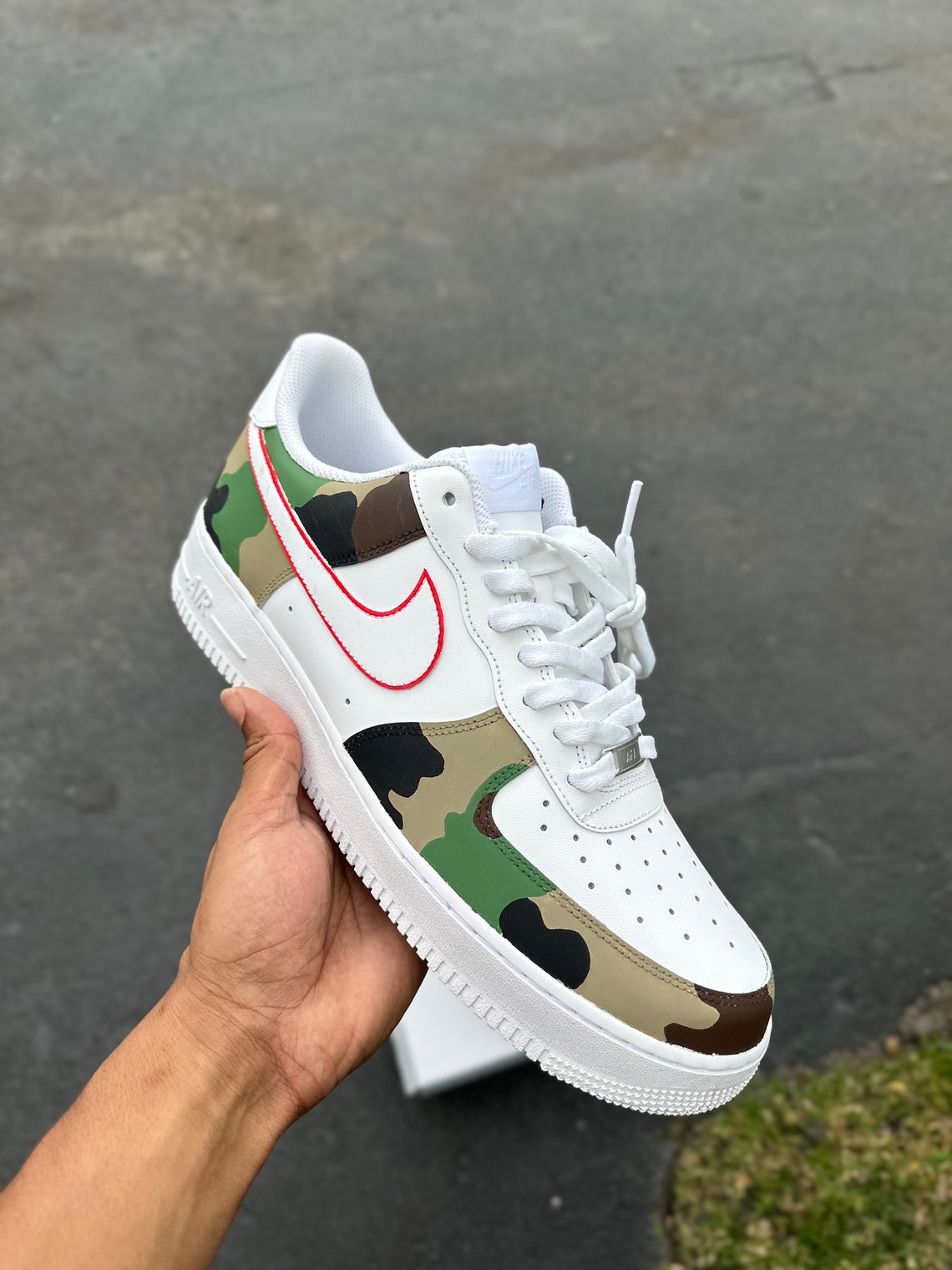 Custom Camo Air Force 1 Hand Painted, Military Customs, Custom Sneakers ...