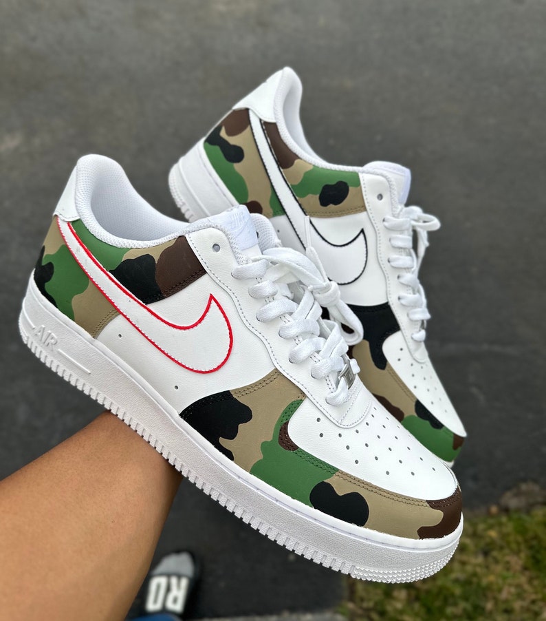Custom Camo Air Force 1 Hand Painted, Military Customs, Custom Sneakers ...