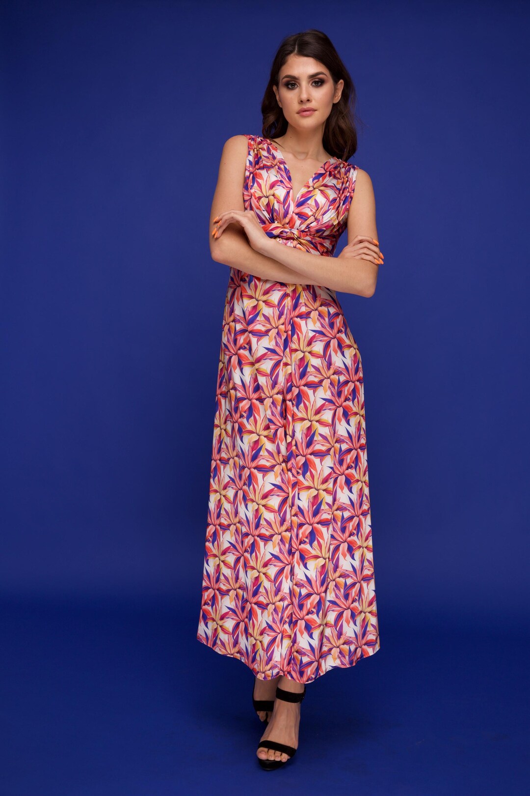 Summer, Feminine Dress With a Beautiful, Colorful Pattern for Various ...