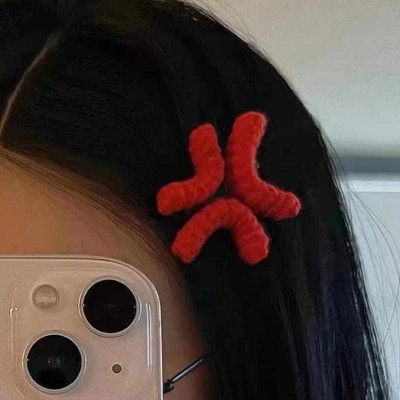 Angry Anime Hair Clip - Etsy