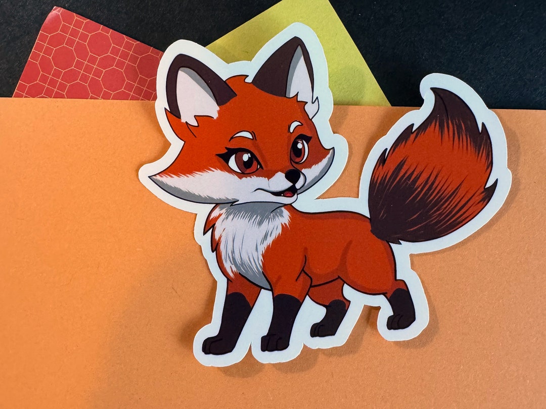 Curious Fox Looking Back: Whimsical Vinyl Sticker for Adventures - Etsy