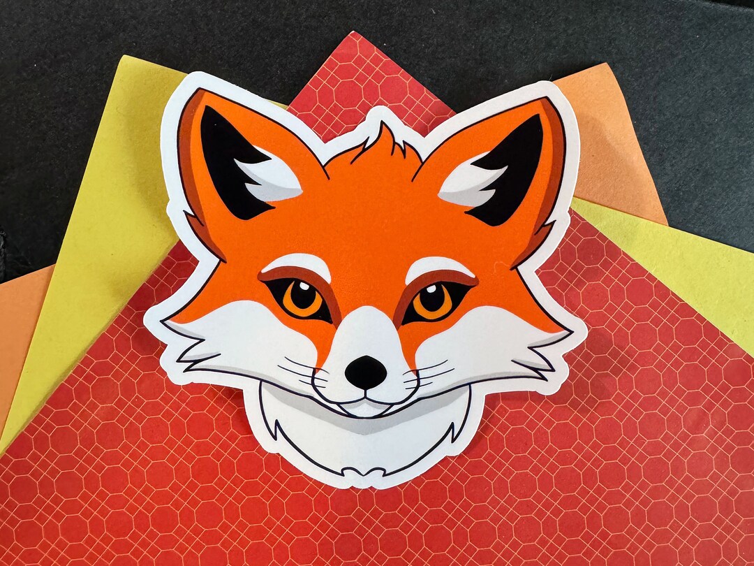 Sly Fox Head Sticker: Intriguing Vinyl Sticker for Nature Enthusiasts ...
