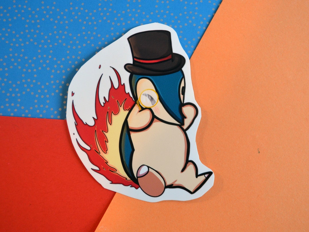 Pokemon Sticker - Dapper Cyndaquil - Etsy