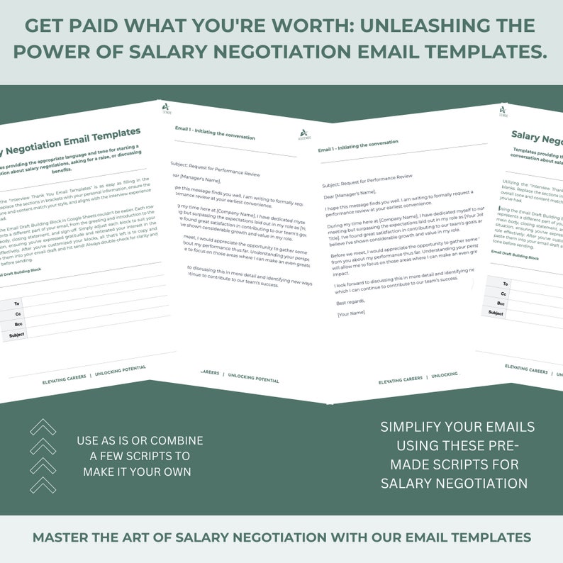 Salary Negotiation Email Templates - Etsy