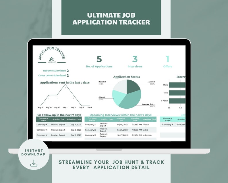 Job Search Tracker for Google Sheets: Application, Interview, Automated ...