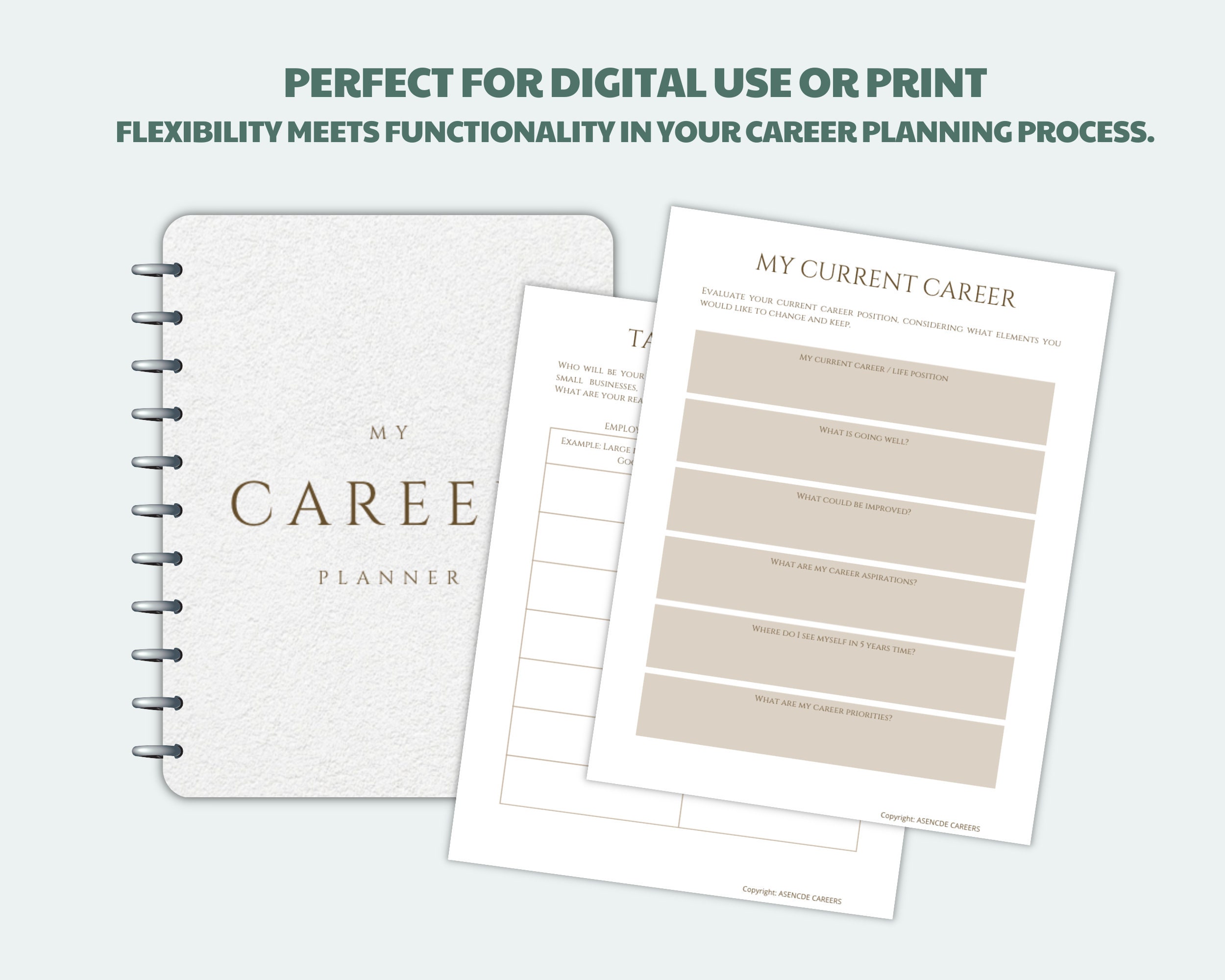 Career Planner Workbook: Digital Guide for Professional Growth, Job ...