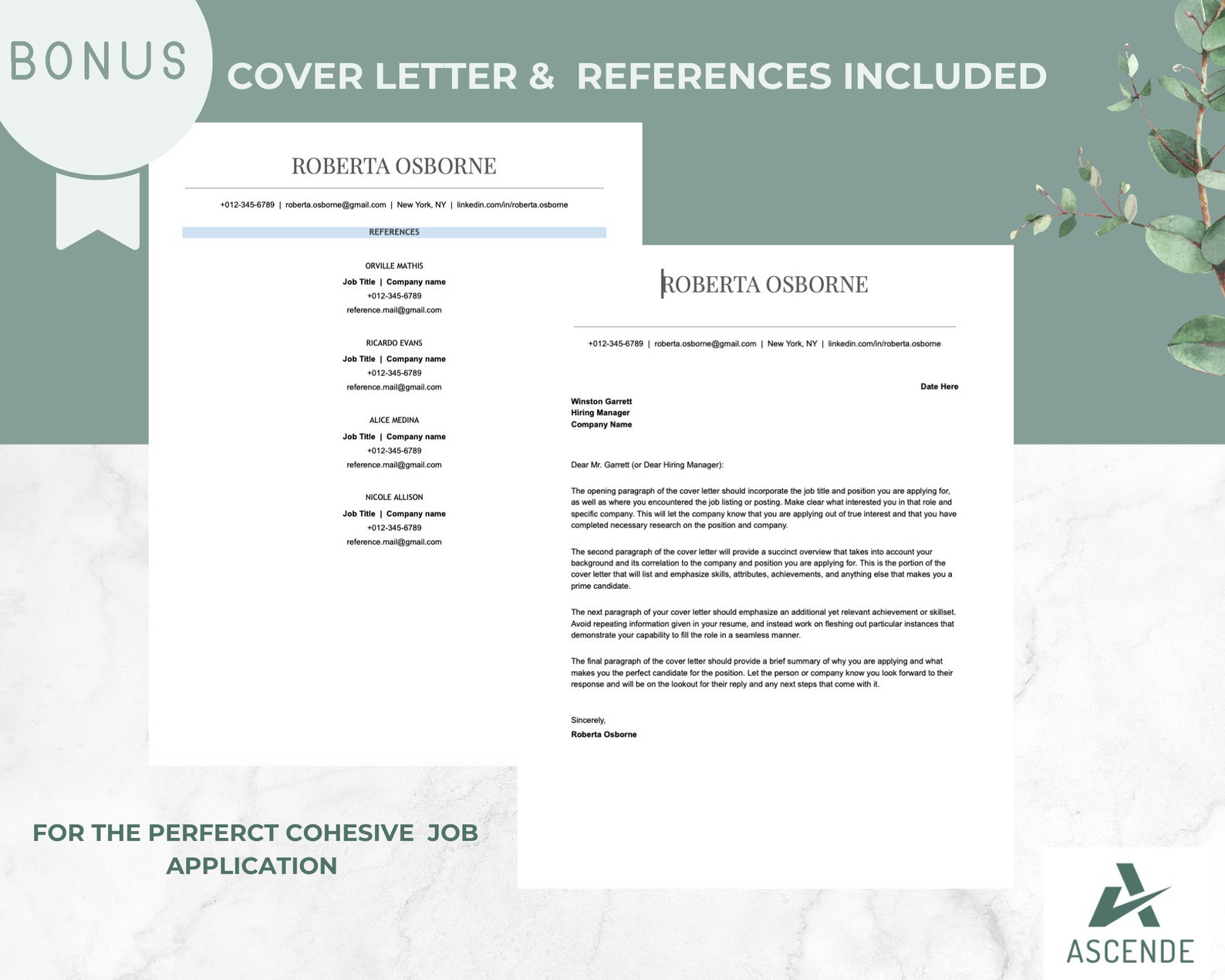 ATS Friendly Resume Template for Google Docs ATS Compatible - Etsy