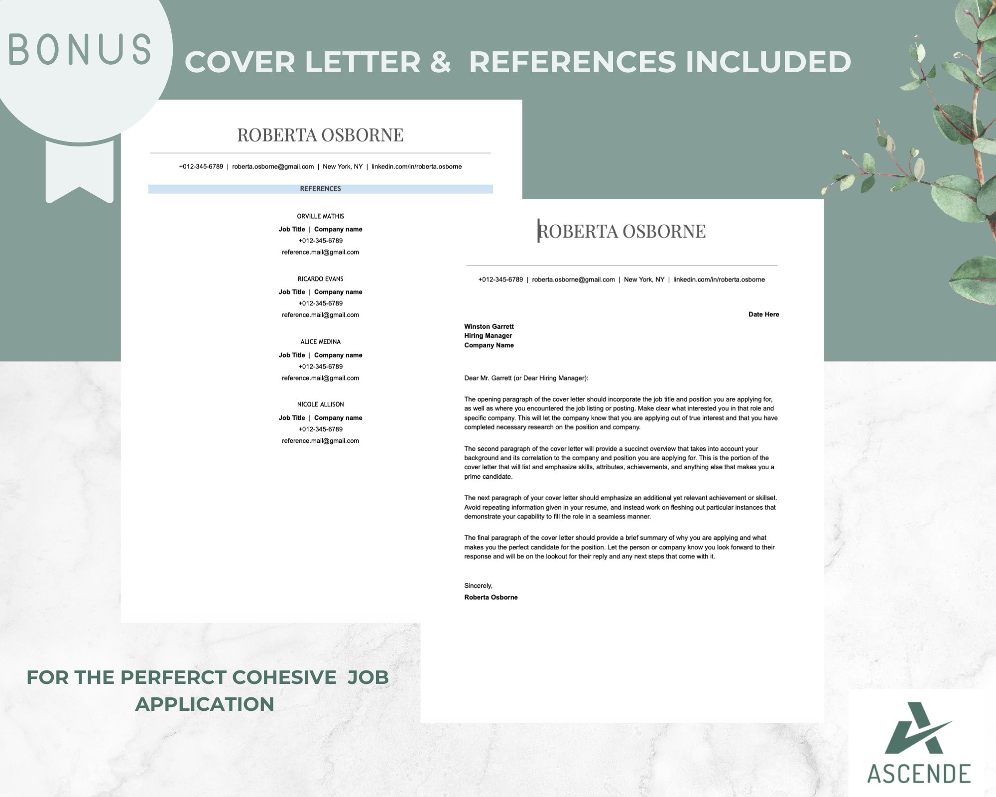 ATS Friendly Resume Template for Google Docs ATS Compatible - Etsy