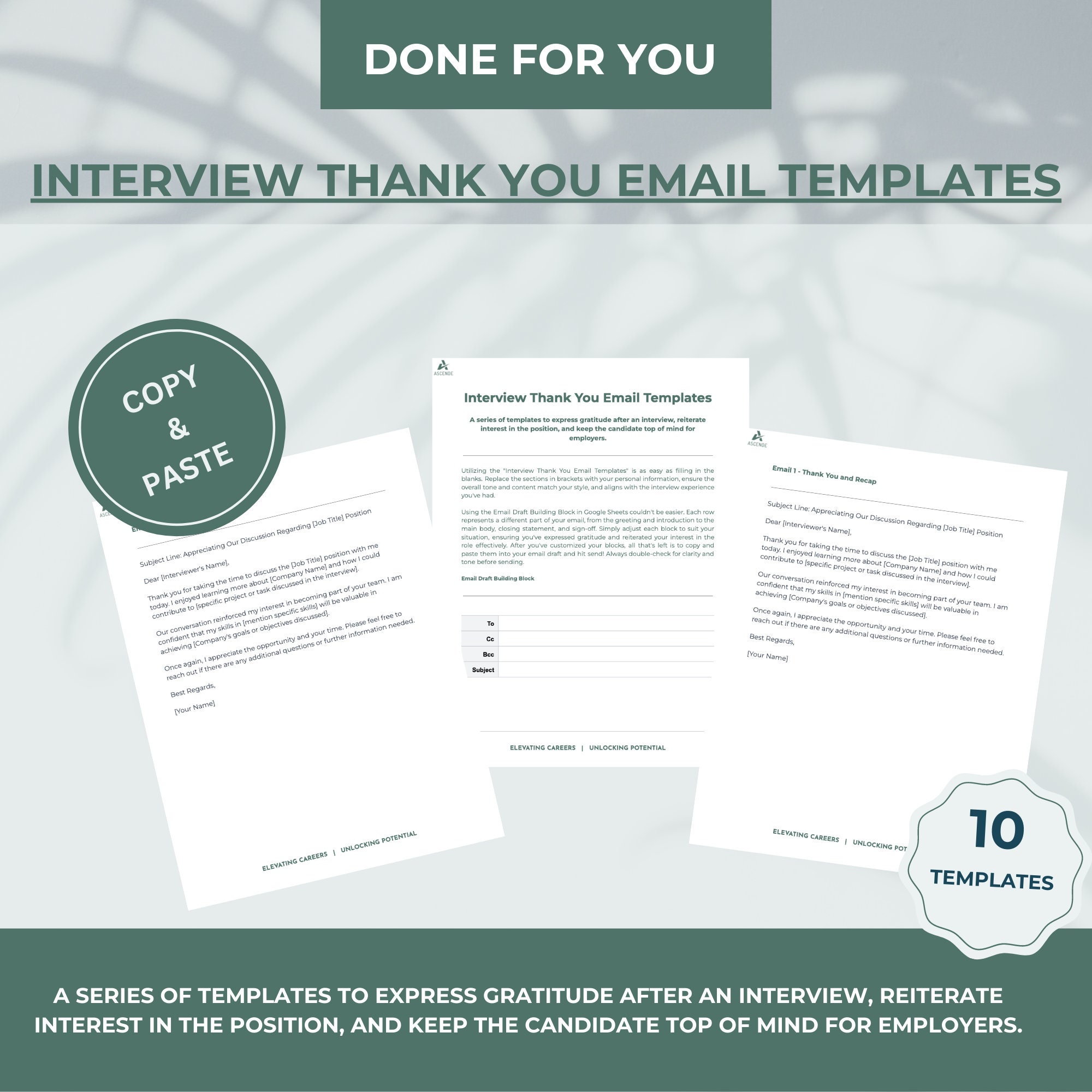 Interview Thank You Email Templates - Etsy