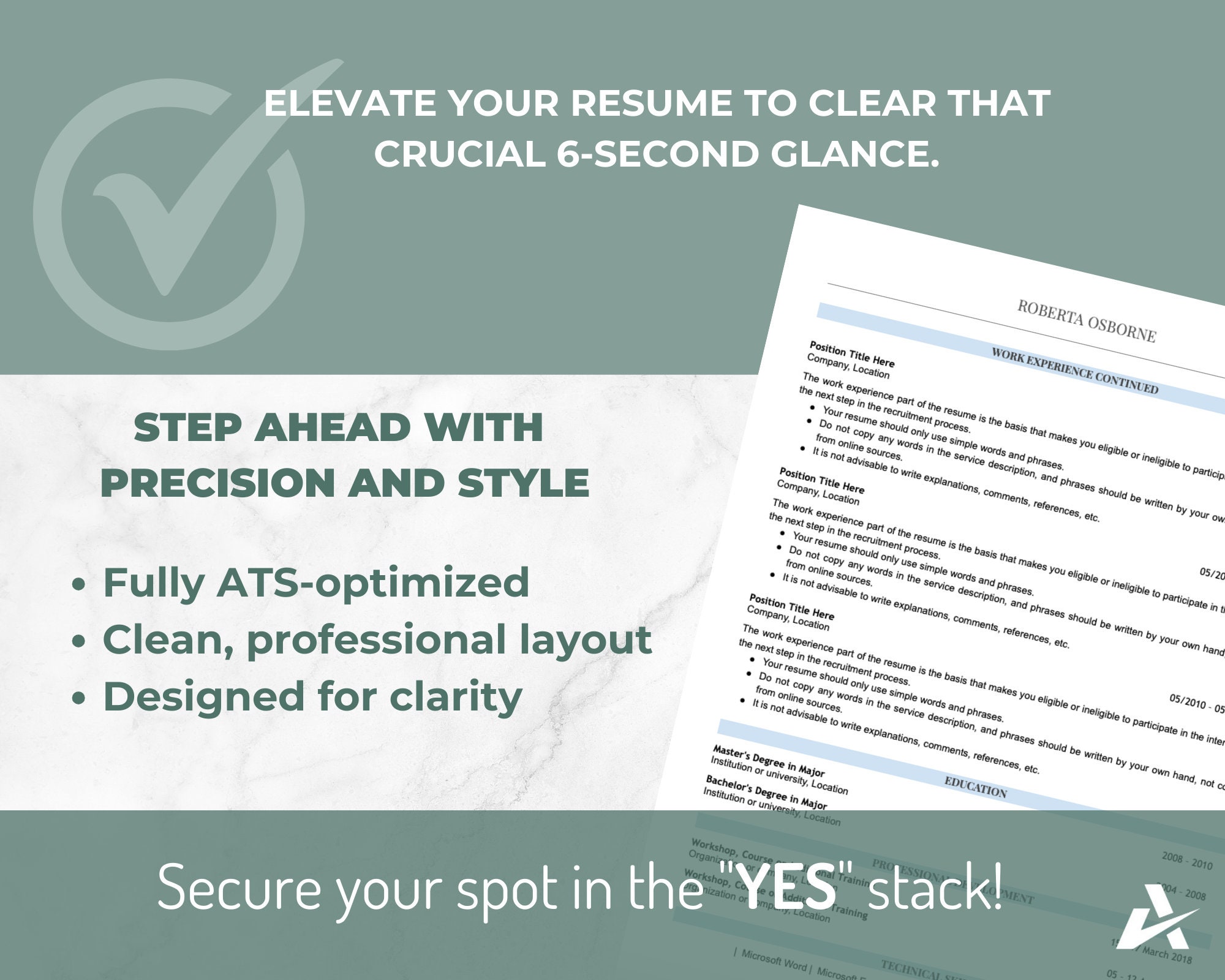 ATS Friendly Resume Template for Google Docs ATS Compatible - Etsy