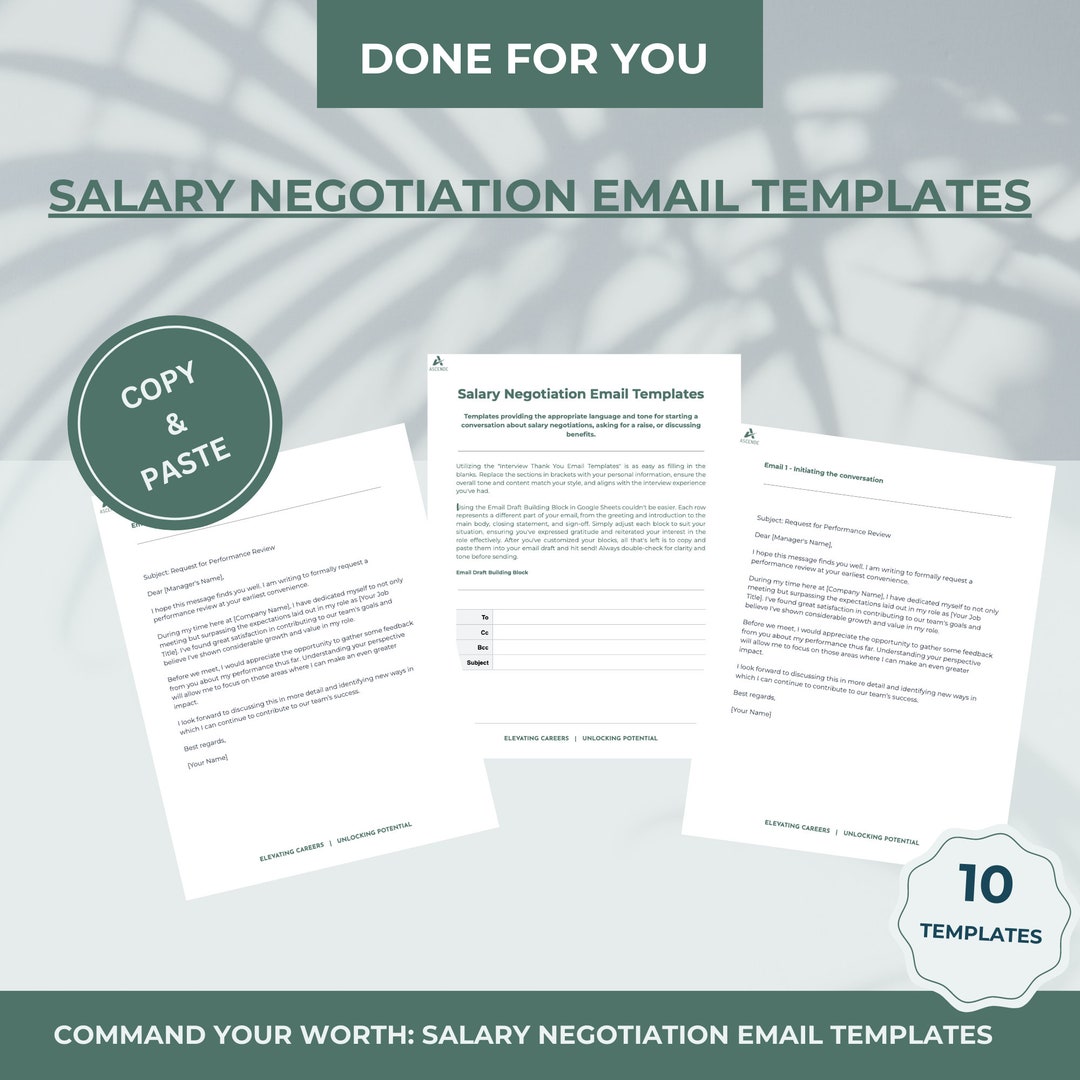 Salary Negotiation Email Templates - Etsy