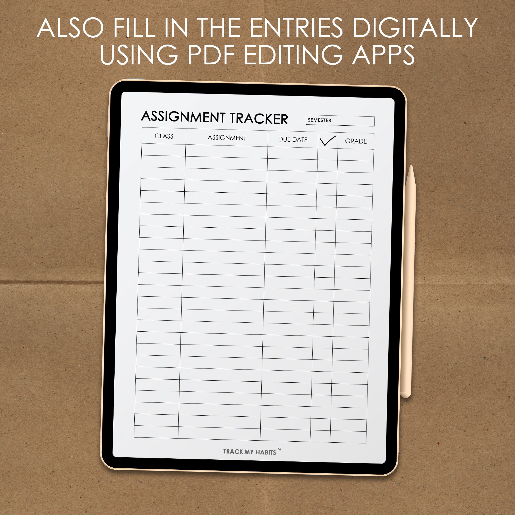 Assignment Tracker Assignment Printable List Homework - Etsy