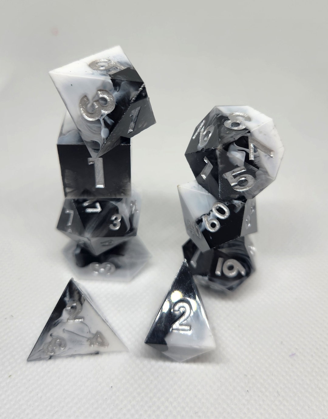 Smoke Large Resin Dice Set Handcrafted Polyhedral RPG Gaming Collection ...