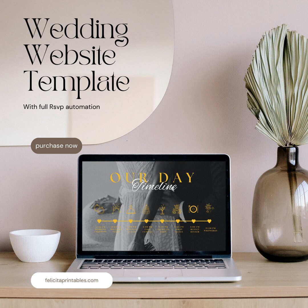 Modern Canva Wedding Website Template, Automated RSVP With Google Forms ...