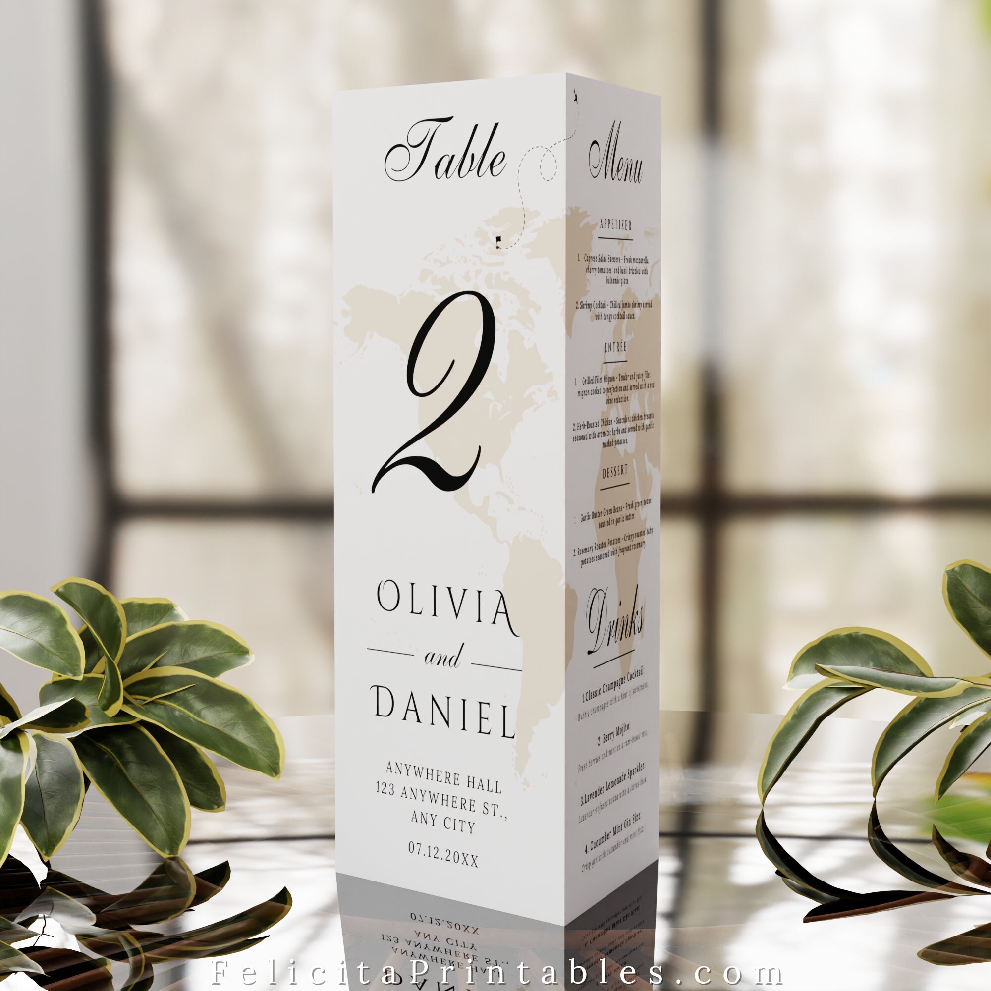 Destination Trifold Wedding Table Sign, Travel Triangle Table Number ...