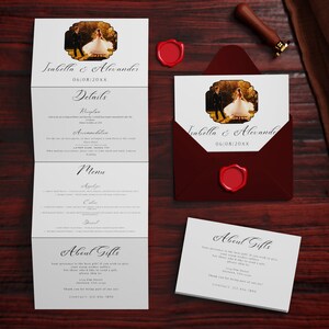 Photo- Concertina Wedding Invitation Template | Folded Wedding Invite ...